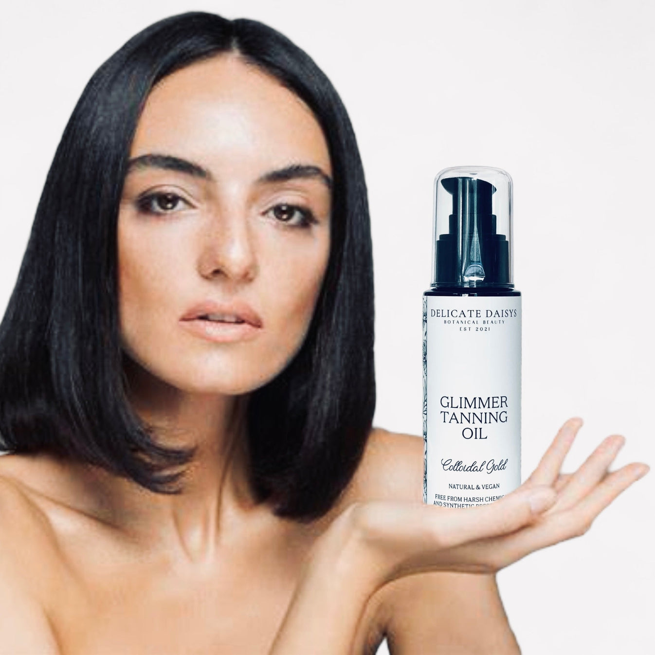 Glimmer Tanning Oil with Colloidal Gold | Delicate Daisys